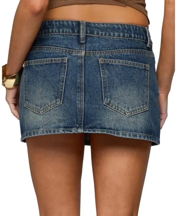 EDIKTED Libbey Studded Denim Mini Skirt