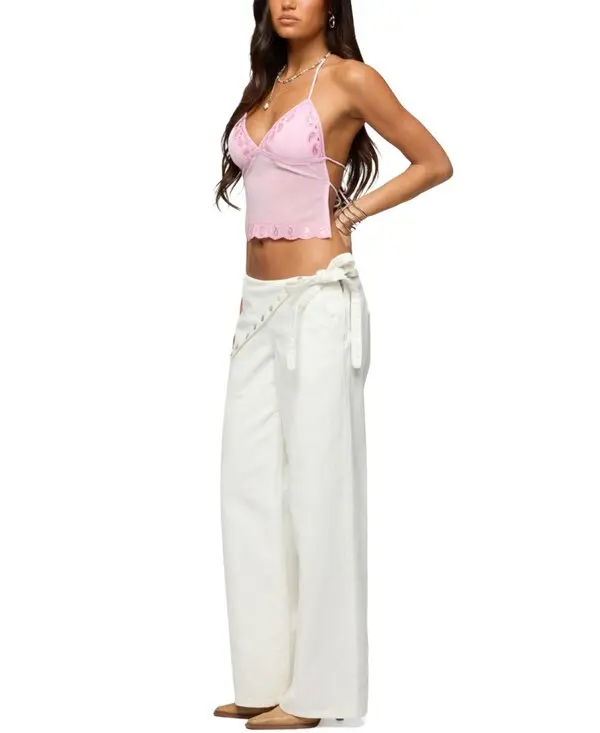 EDIKTED Allise Backless Sequin Halter Top