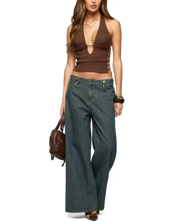 EDIKTED Aneera Plunging Halter Top