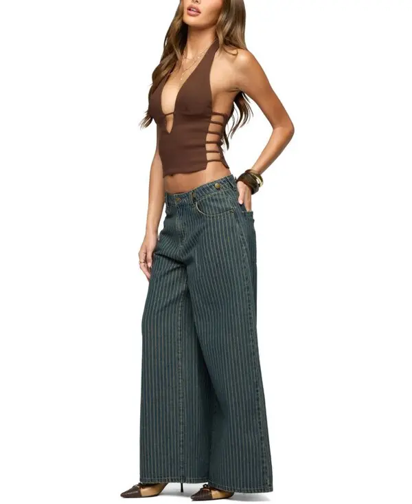 EDIKTED Aneera Plunging Halter Top