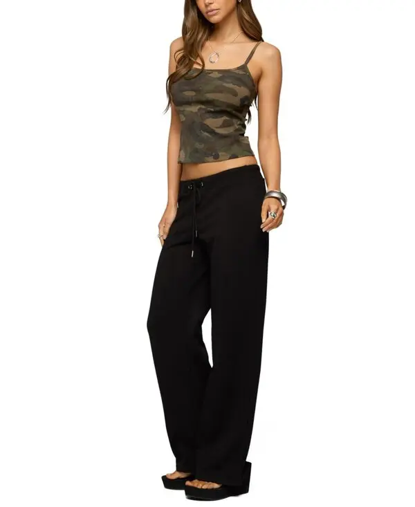 EDIKTED Camouflage Print Cotton Blend Camisole