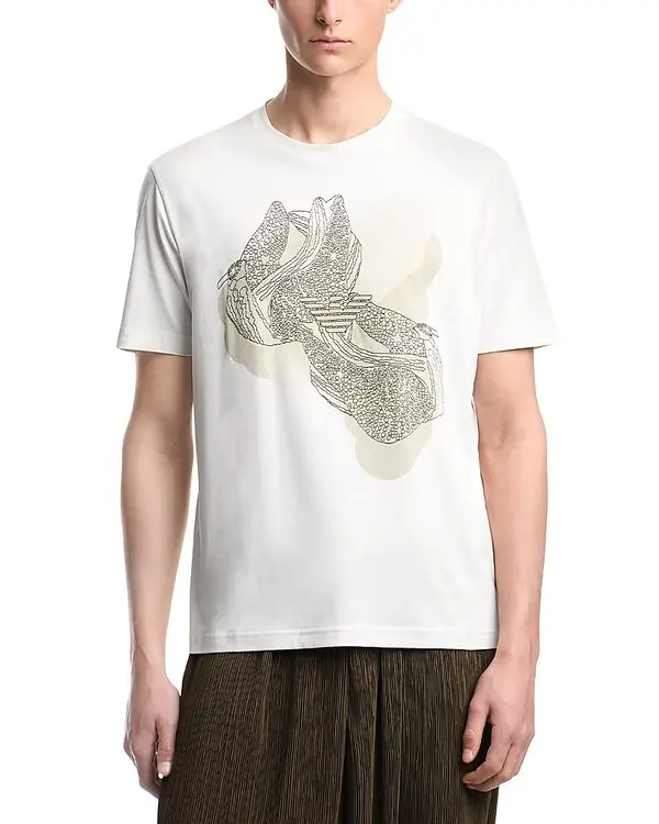 Emporio Armani Embroidered Cotton Jersey Tee