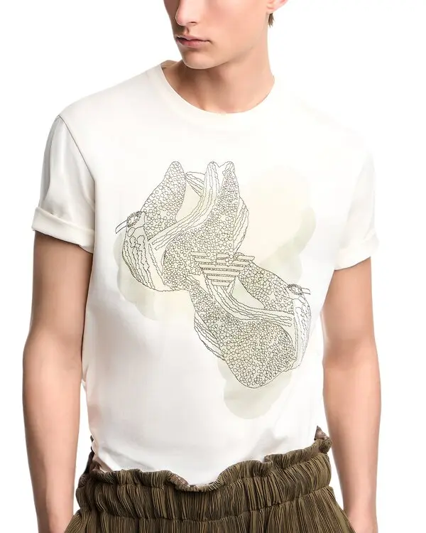 Emporio Armani Embroidered Cotton Jersey Tee