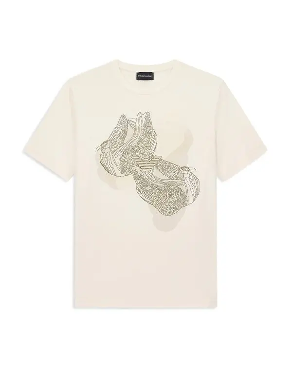 Emporio Armani Embroidered Cotton Jersey Tee