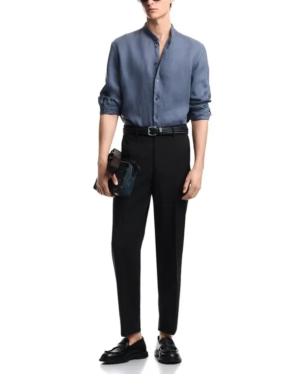 Emporio Armani Natural Stretch Tropical Weave Wool Trousers
