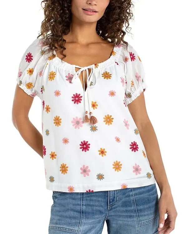 LIVERPOOL Printed Tie Neck Blouse