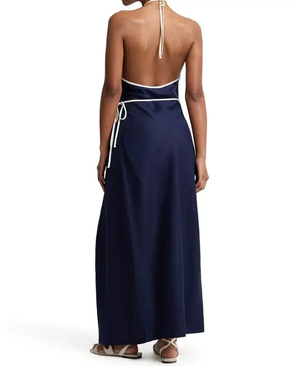 Onia Halter Neck Wrap Maxi Dress With Slit