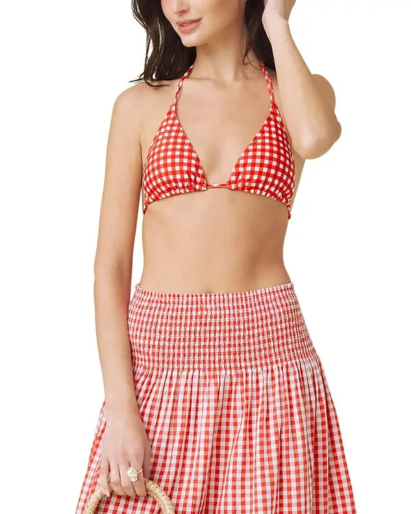 Splendid Tiana Triangle Bikini Top - Firework/white