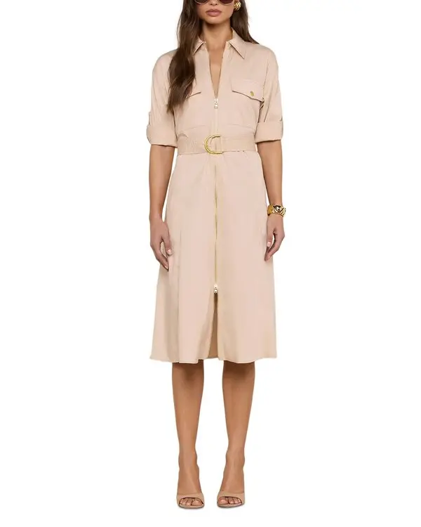 L'Agence Callen Midi Shirtdress - Biscuit
