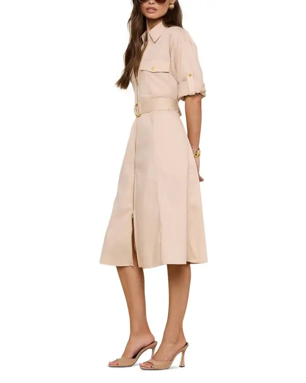 L'Agence Callen Midi Shirtdress - Biscuit