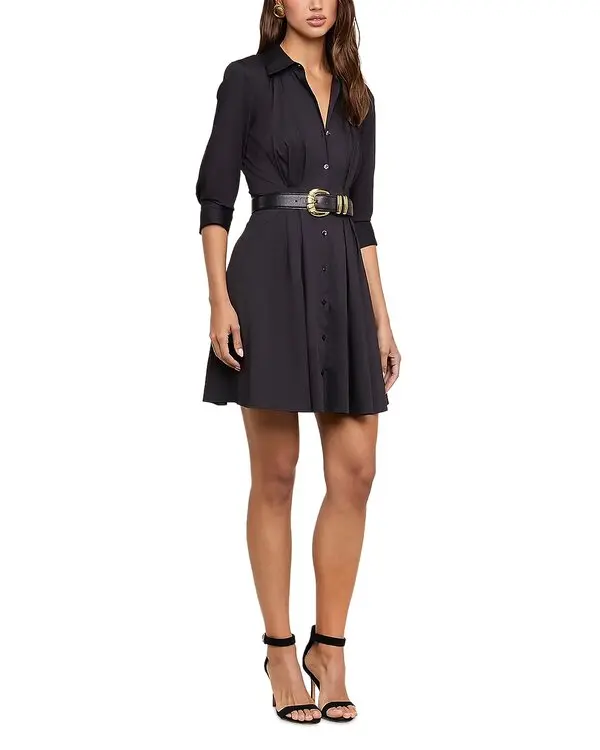 L'AGENCE Journi Pintuck Short Dress - Black