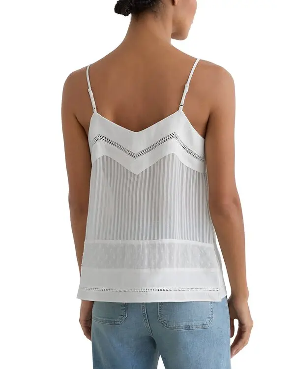 REISS Lace-up Cami Top With Lace Details