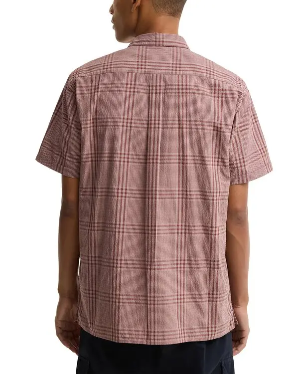 Barbour Carrock Seersucker Check Summer Shirt - Burnt Pepper