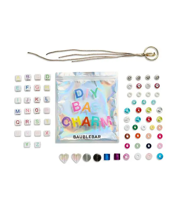 Baublebar The Mini Custom Bead Bag Charm Kit - Silver