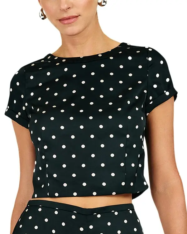 Line & Dot Sophie Polka Dot Cropped Top