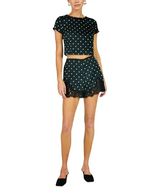 Line & Dot Sophie Polka Dot Cropped Top
