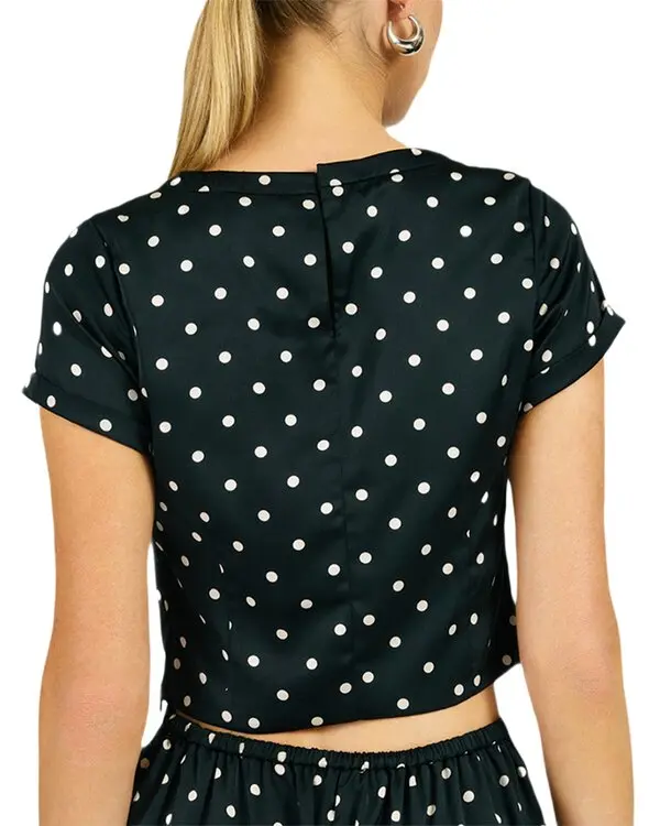 Line & Dot Sophie Polka Dot Cropped Top