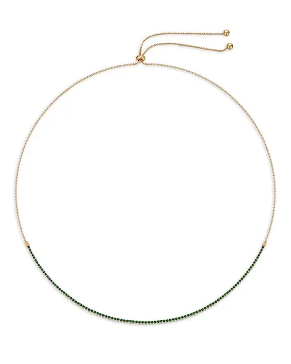 Ettika Adjustable Box Chain Necklace - Green