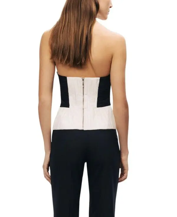 NOCTURNE Structured Strapless Contrast Bustier Top