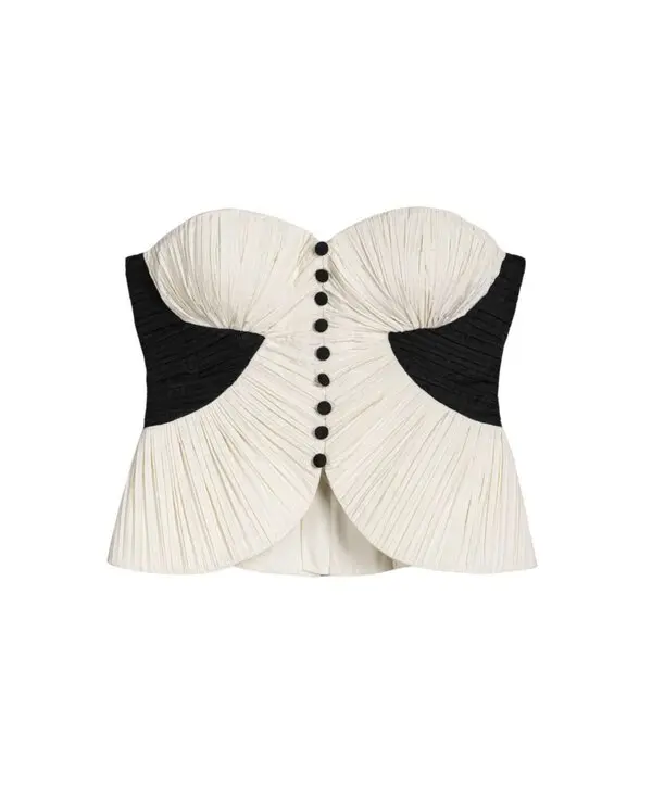 NOCTURNE Structured Strapless Contrast Bustier Top