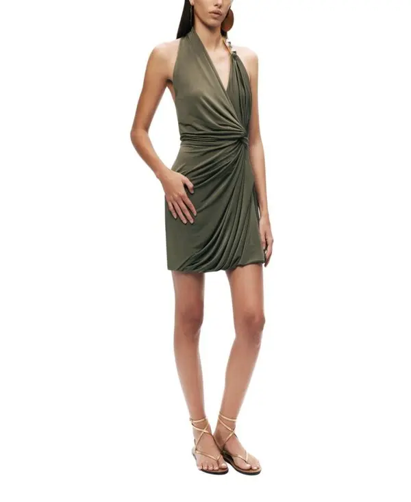 NOCTURNE Draped Halterneck Mini Dress