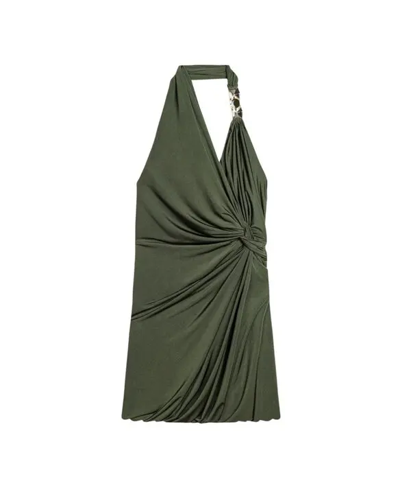 NOCTURNE Draped Halterneck Mini Dress