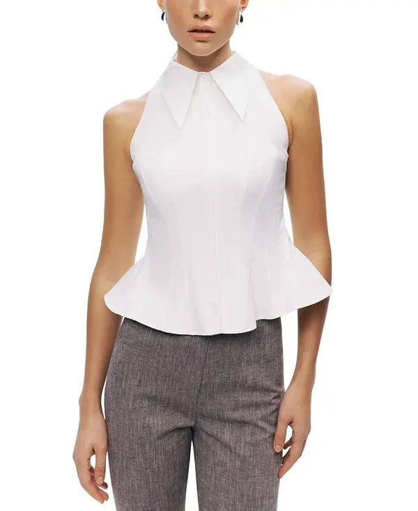 NOCTURNE Sleeveless Shirt With Collar - White