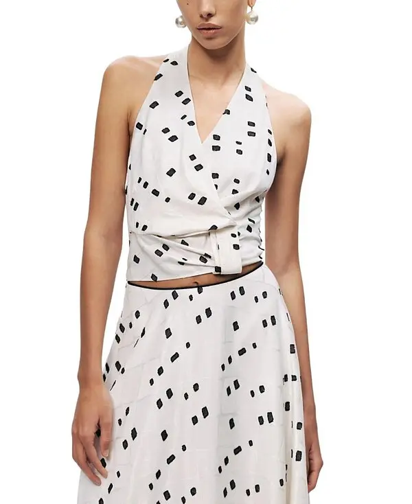 NOCTURNE Printed Halter Blouse