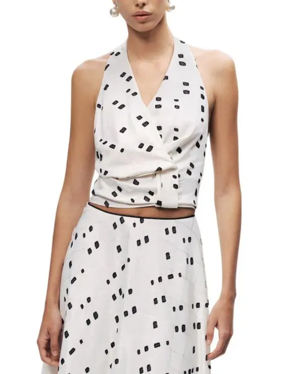 NOCTURNE Printed Halter Blouse