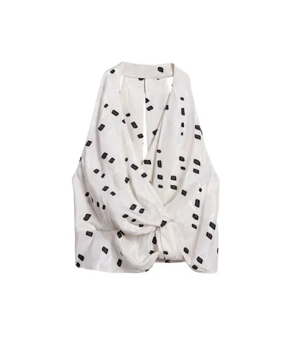NOCTURNE Printed Halter Blouse