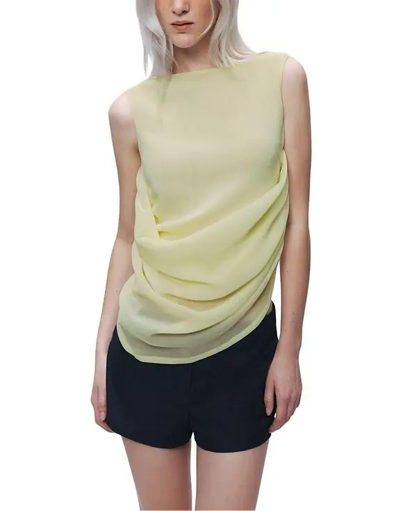 NOCTURNE Draped Sleeveless Blouse - Yellow