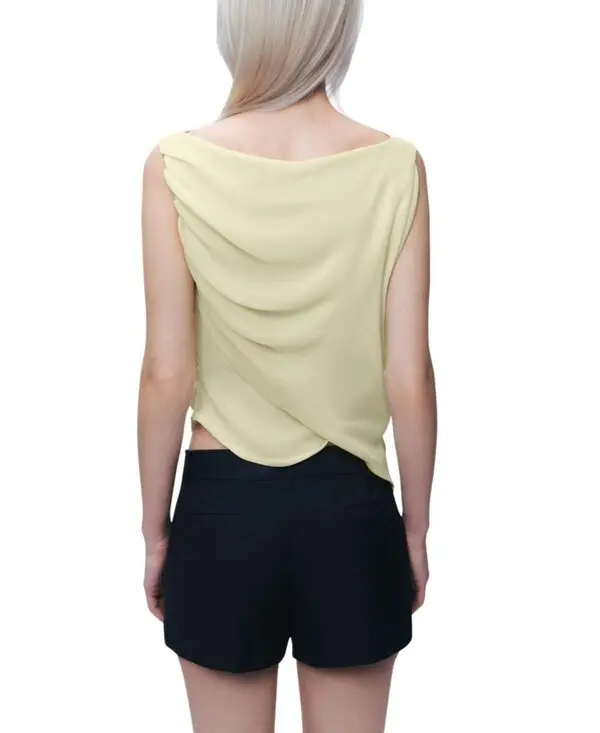 NOCTURNE Draped Sleeveless Blouse - Yellow