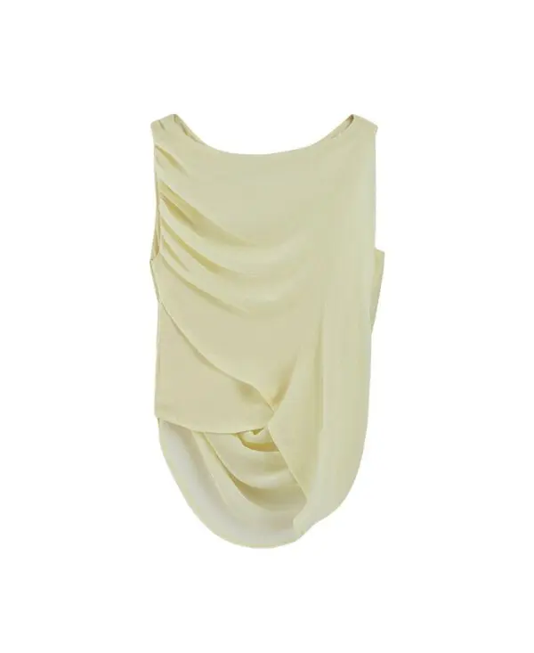 NOCTURNE Draped Sleeveless Blouse - Yellow