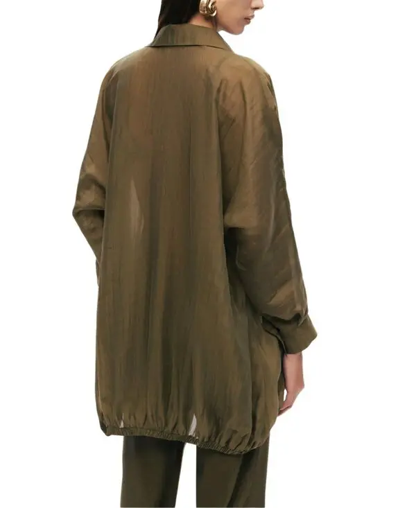 NOCTURNE Fluid Open-front Shirt - Khaki