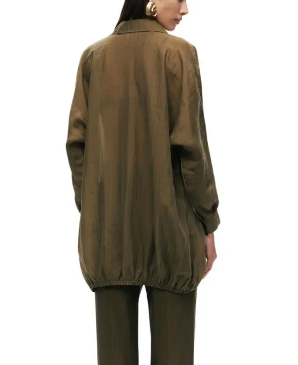 NOCTURNE Fluid Open-front Shirt - Khaki