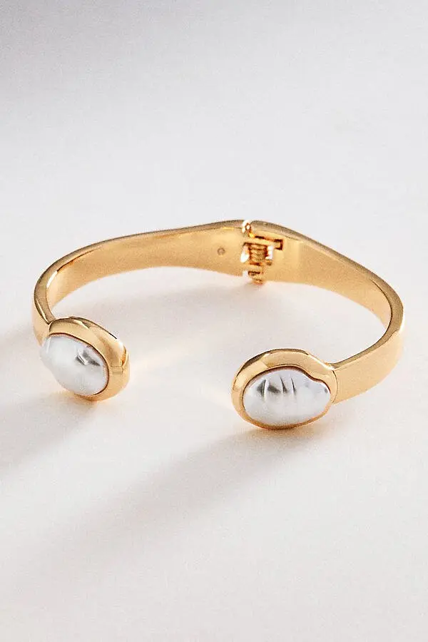 Anthropologie Hinge Pearl Bracelet - Gold