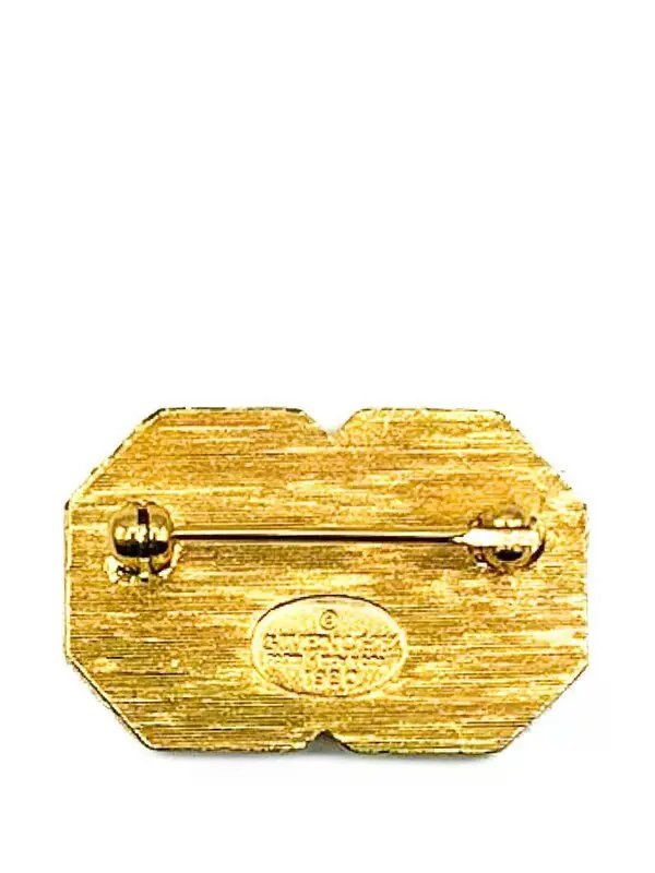Givenchy 1980 Enamel Double G Brooch