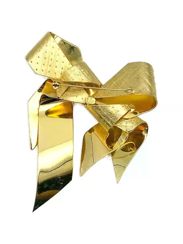 Dior 1970s Textured -tone Bow Brooch