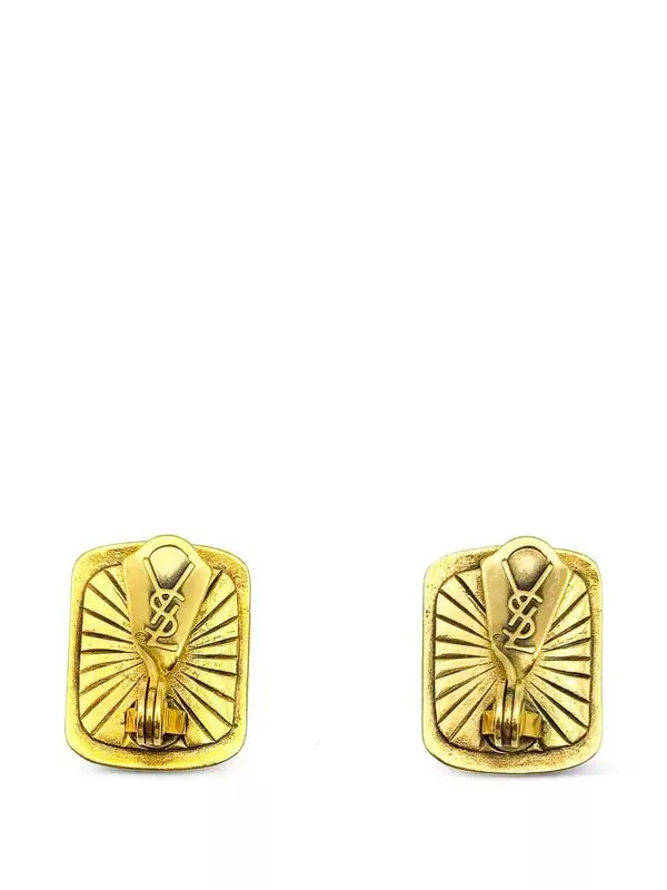Saint Laurent 1980s Pate De Verre Clip-on Earrings