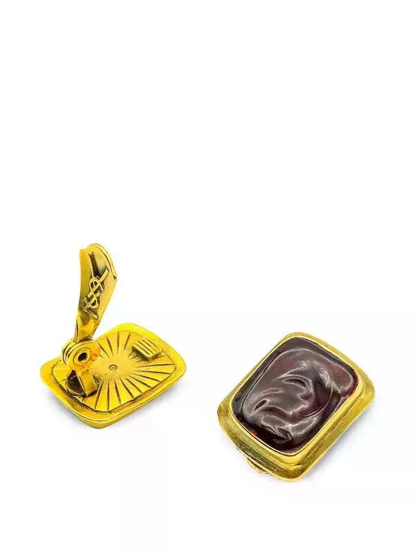 Saint Laurent 1980s Pate De Verre Clip-on Earrings