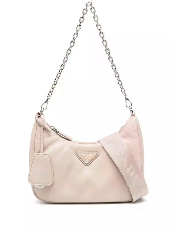 Prada Re-edition Leather Shoulder Bag - Pink