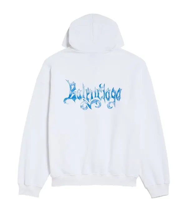 Balenciaga Cotton Sketchy Logo Zip-up Hoodie