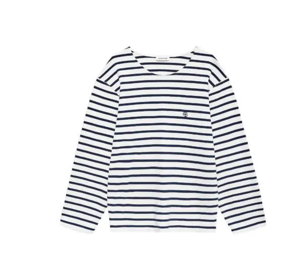 ANINE BING Navy Stripe Long Sleeve T-shirt - Multi