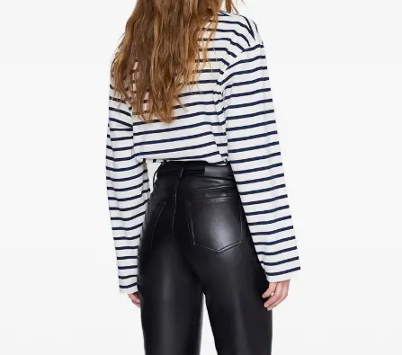 ANINE BING Navy Stripe Long Sleeve T-shirt - Multi