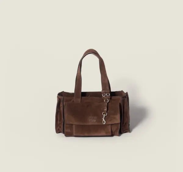 Miu Miu Suede Tote Bag - Moro