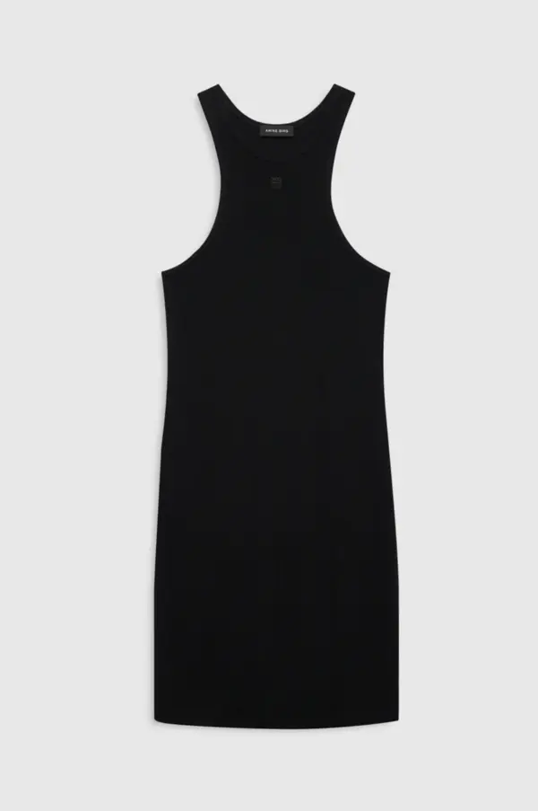 ANINE BING Cole Ribbed Racerback Mini Dress - Black