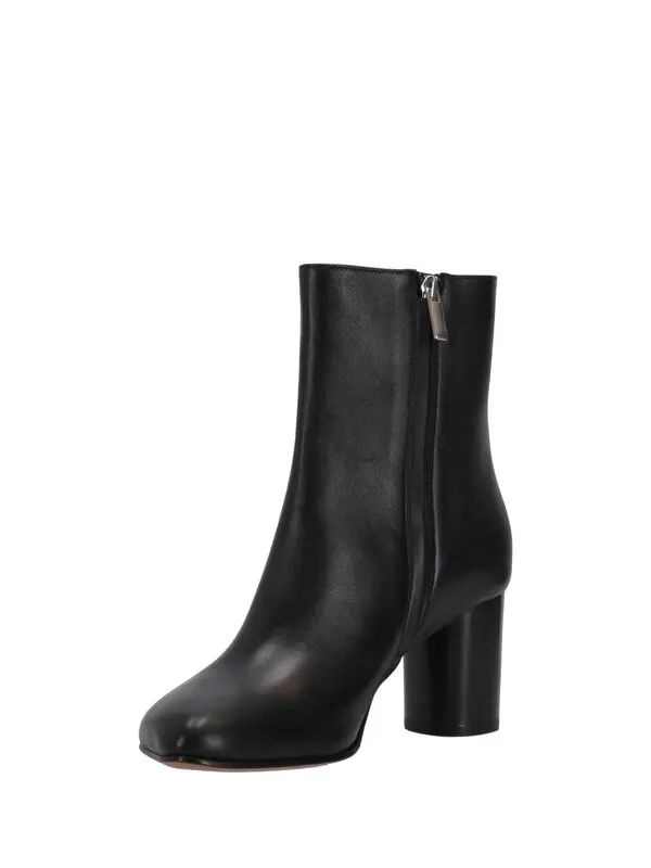 NICCOLO PASQUALETTI Obliqua Calfskin Block Heel Booties - Black