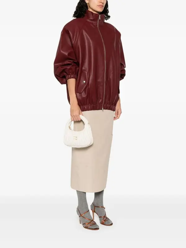Miu Miu Matelassé Top Zip Handheld Bag - Bianco