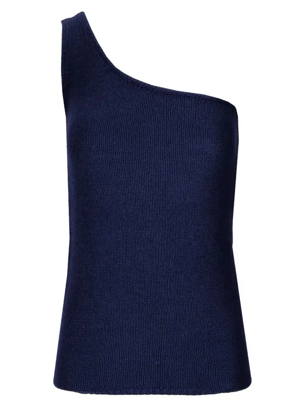 LA ROSE One Shoulder Cash Top - Blue Navy