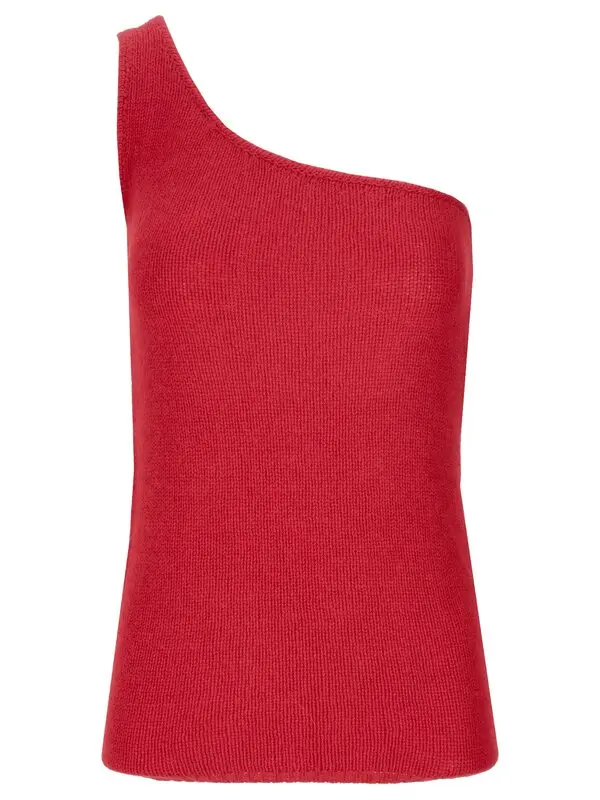 LA ROSE One Shoulder Cash Top - Red